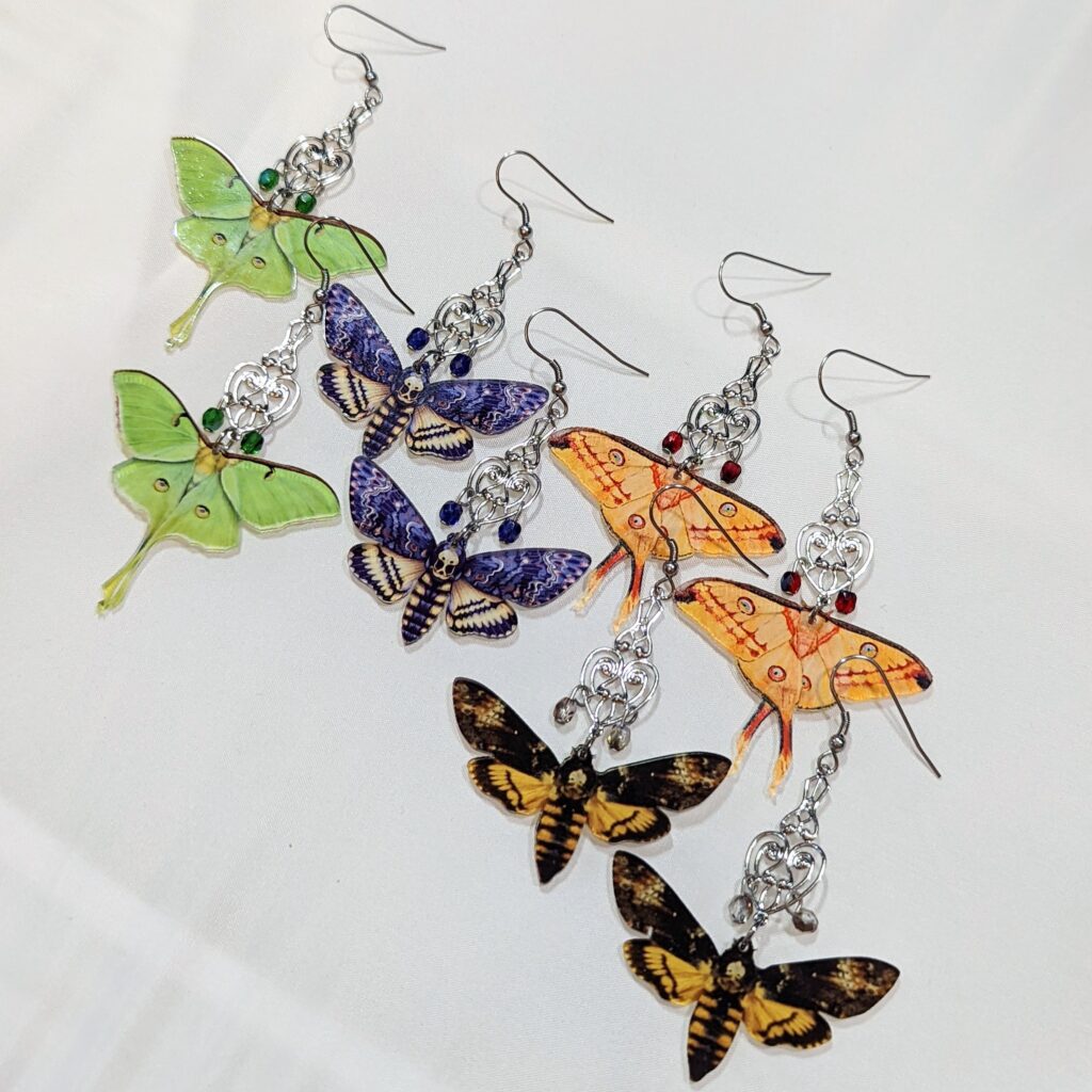 beaded moth earrings - A Case of Random