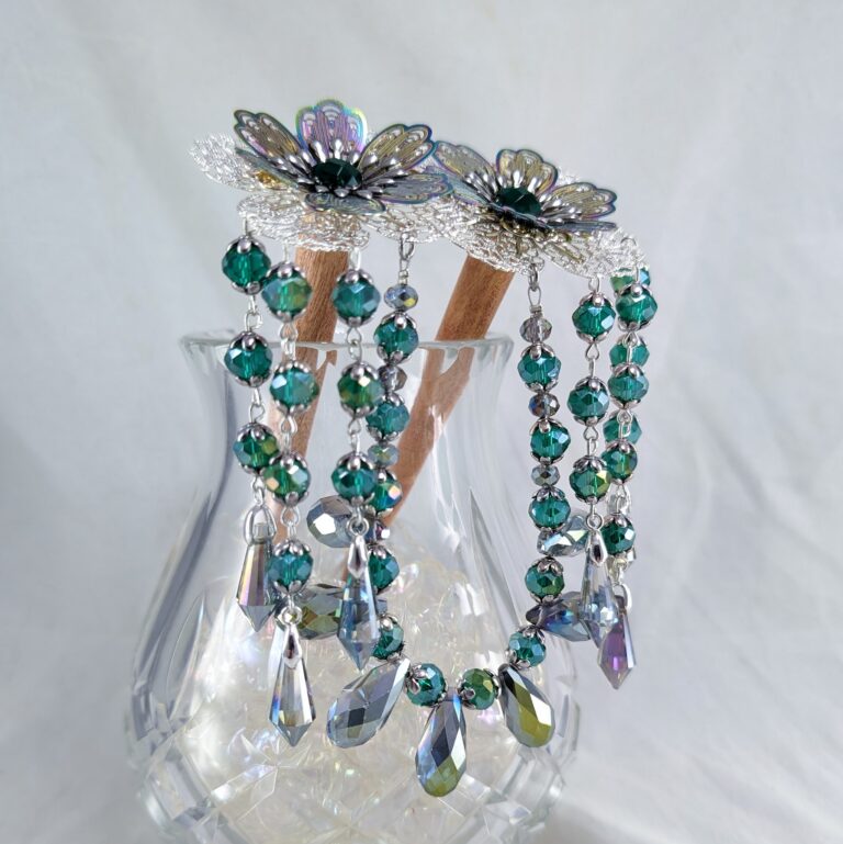 chained button chandelier hair sticks - A Case of Random